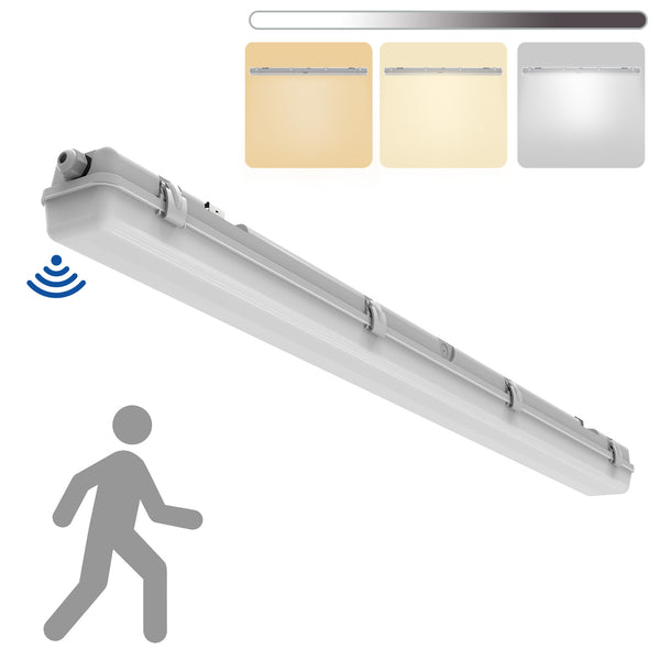 Walrusled 4FT Motion Sensor LED Wraparound Vapor Tight Batten Light, 2